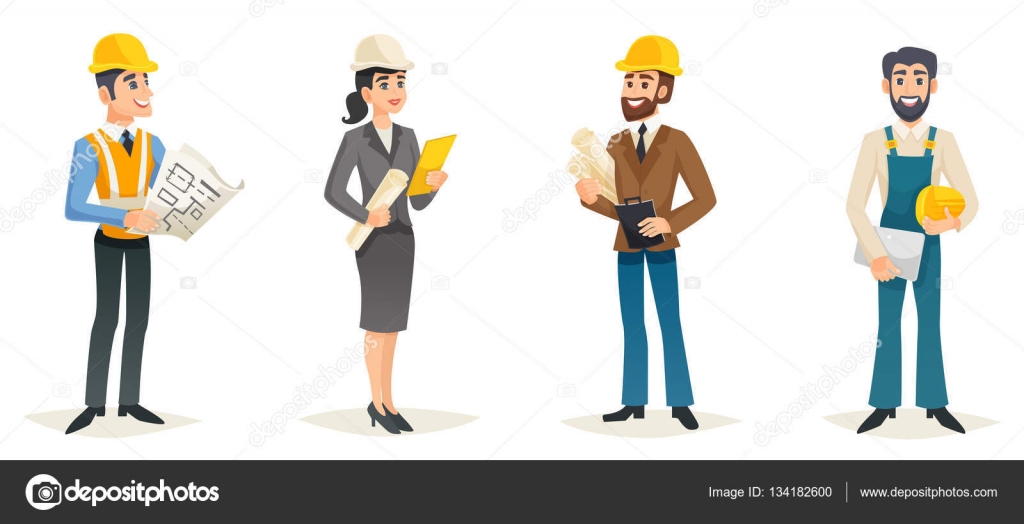 Ingenieros conjunto de dibujos animados Vector de stock por ...