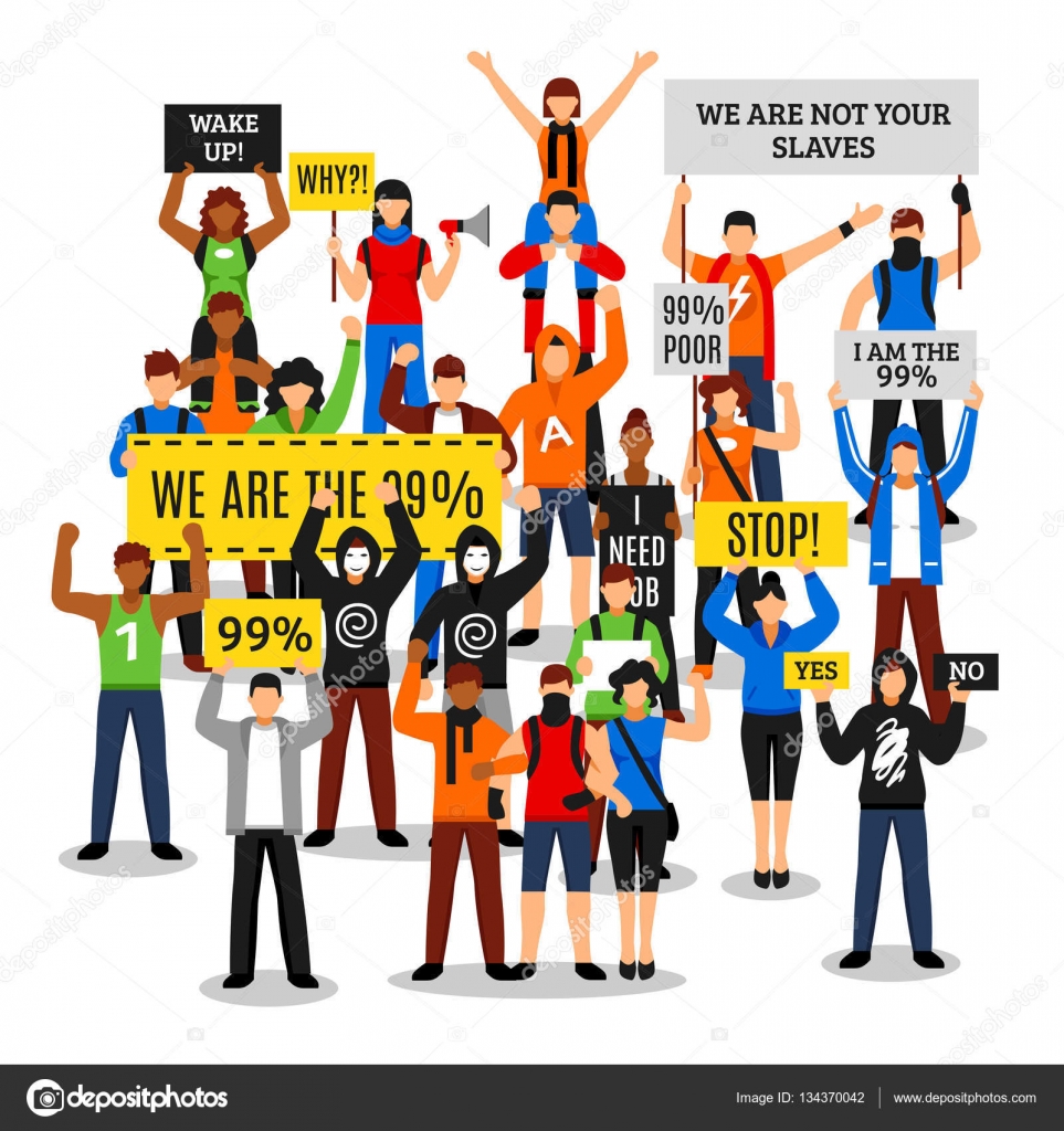 People Protesting Clipart