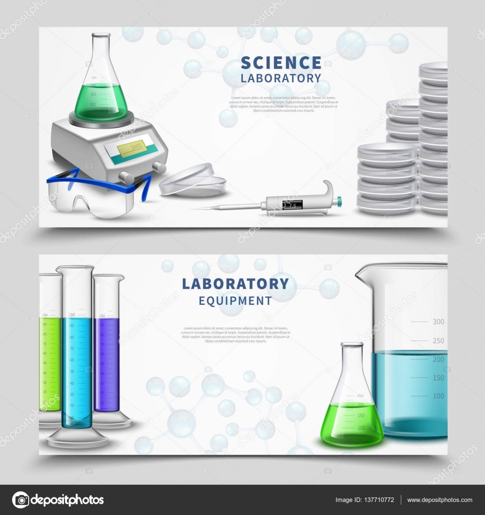 Science Lab Equipment Banners Stock Vector Image by ©macrovector #137710772