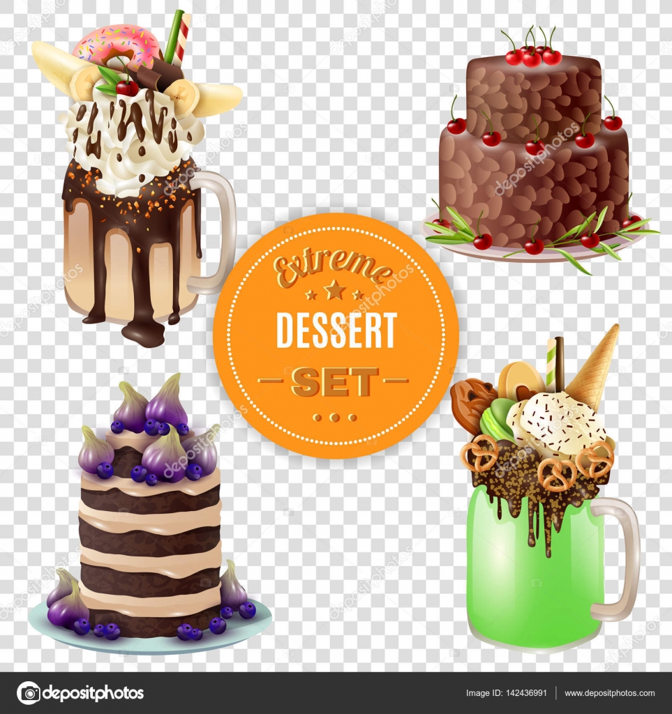 Extreme Dessert Combos Transparent Set Stock Vector Image by ...