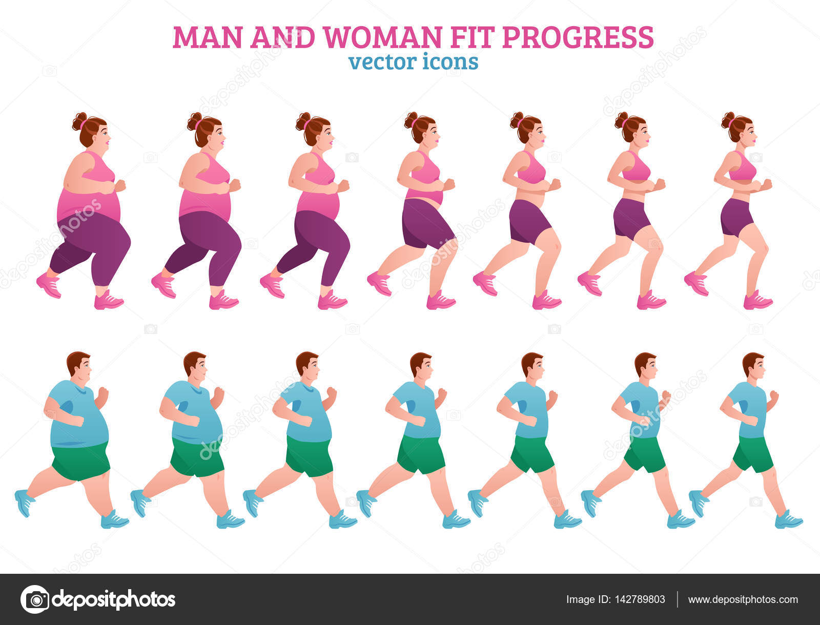 Fitness Stages Composition — Stock Vector © macrovector #142789803