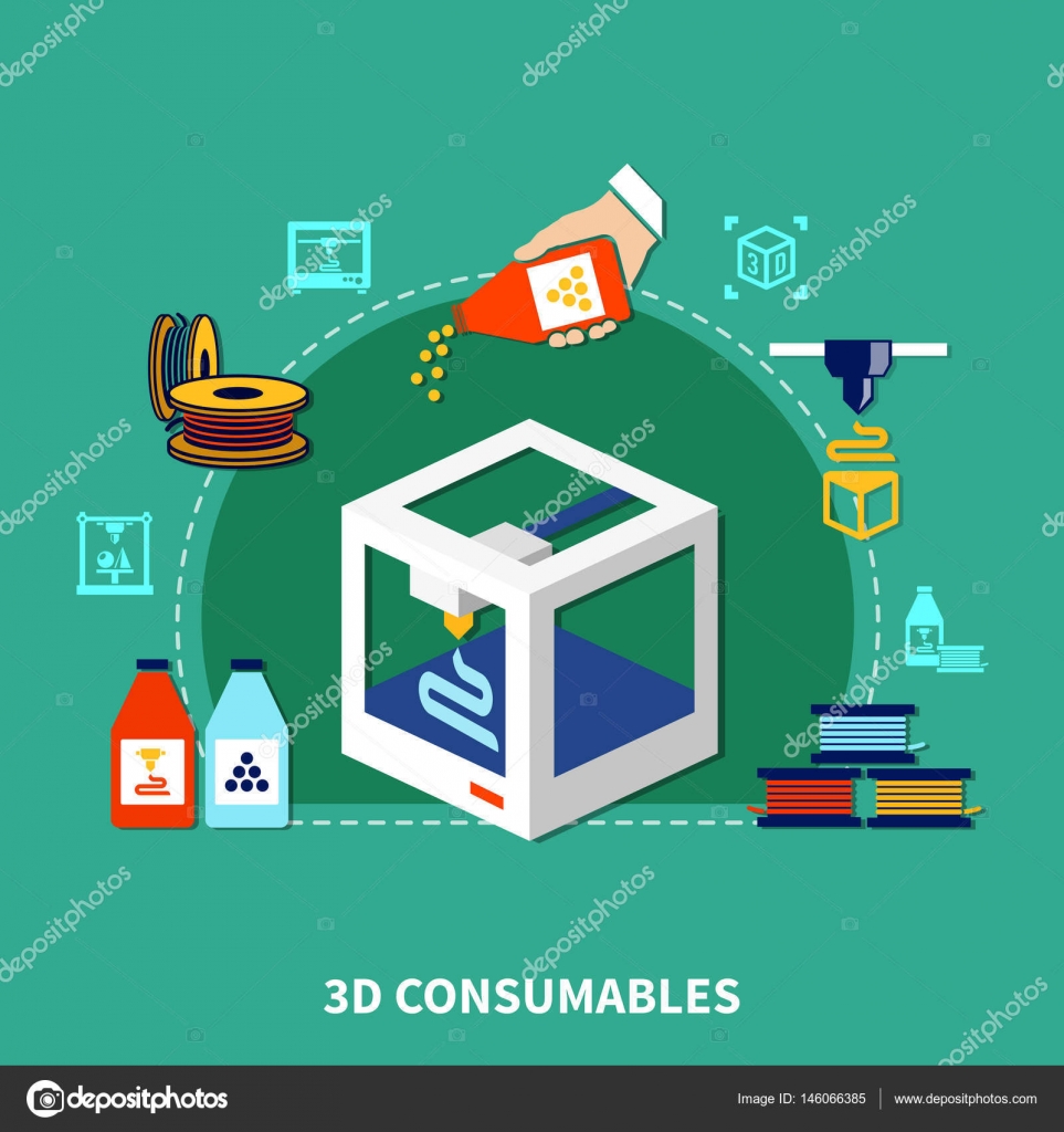 Consumables For 3d Printing Design Concept Stock Vector by ©macrovector ...