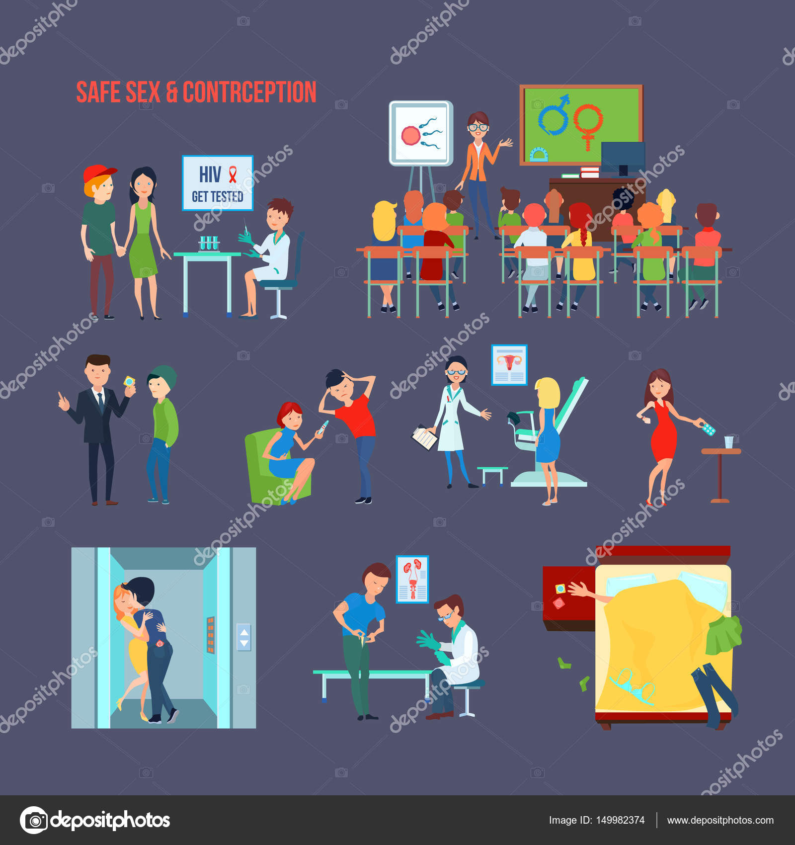 Contraception Icon Set Stock Vector by ©macrovector 149982374 Contraception Icon Set Stock Vector by ©macrovector 149982374