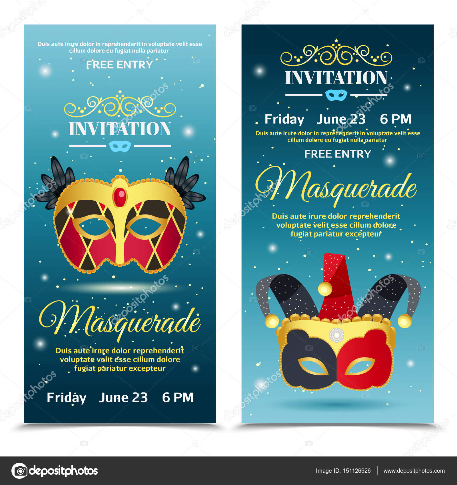 Carnival Invitation Vertical Banners Stock Vector by ©macrovector 151126926