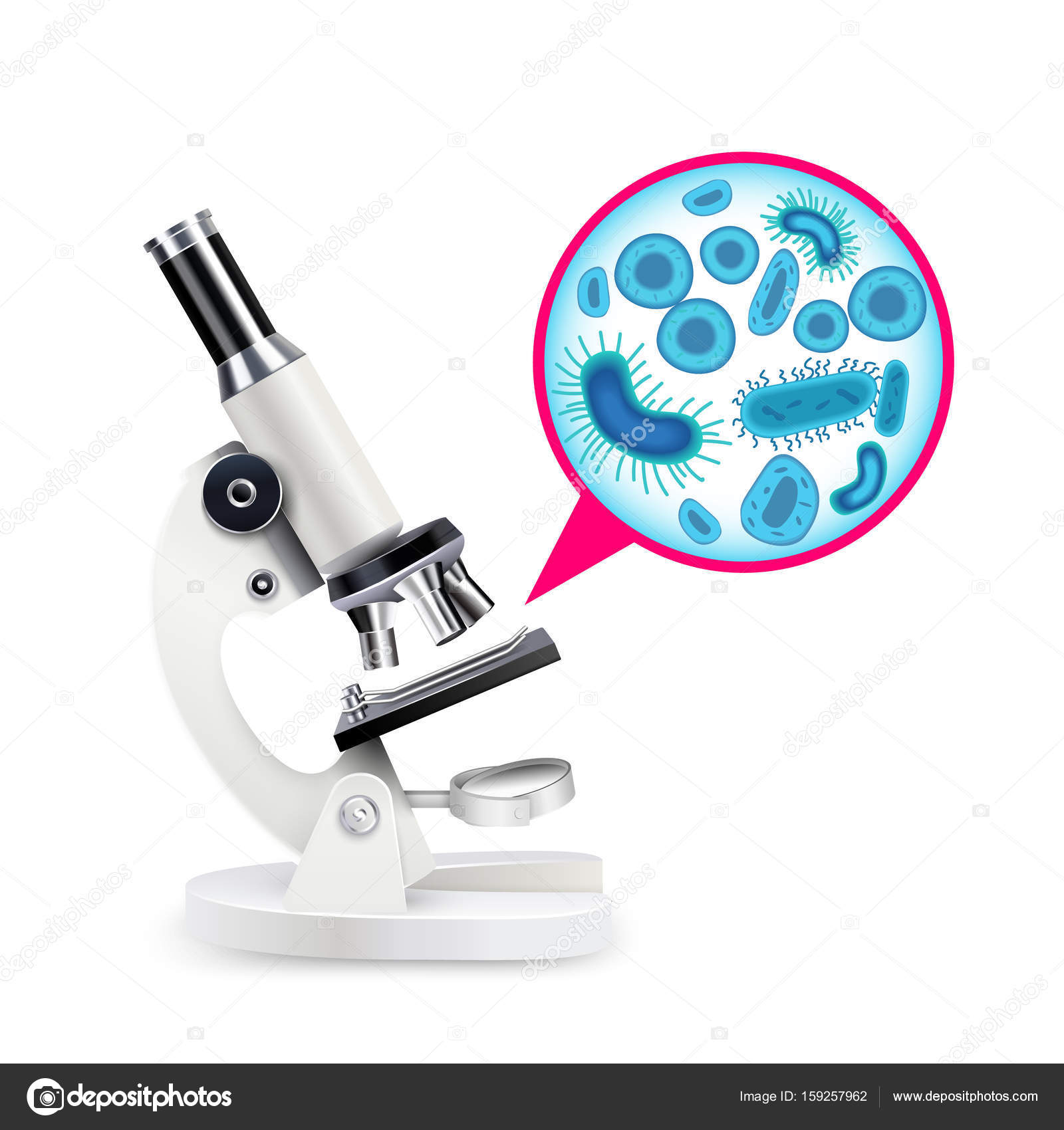 White Realistic Microscope Stock Vector Image by ©macrovector #159257962