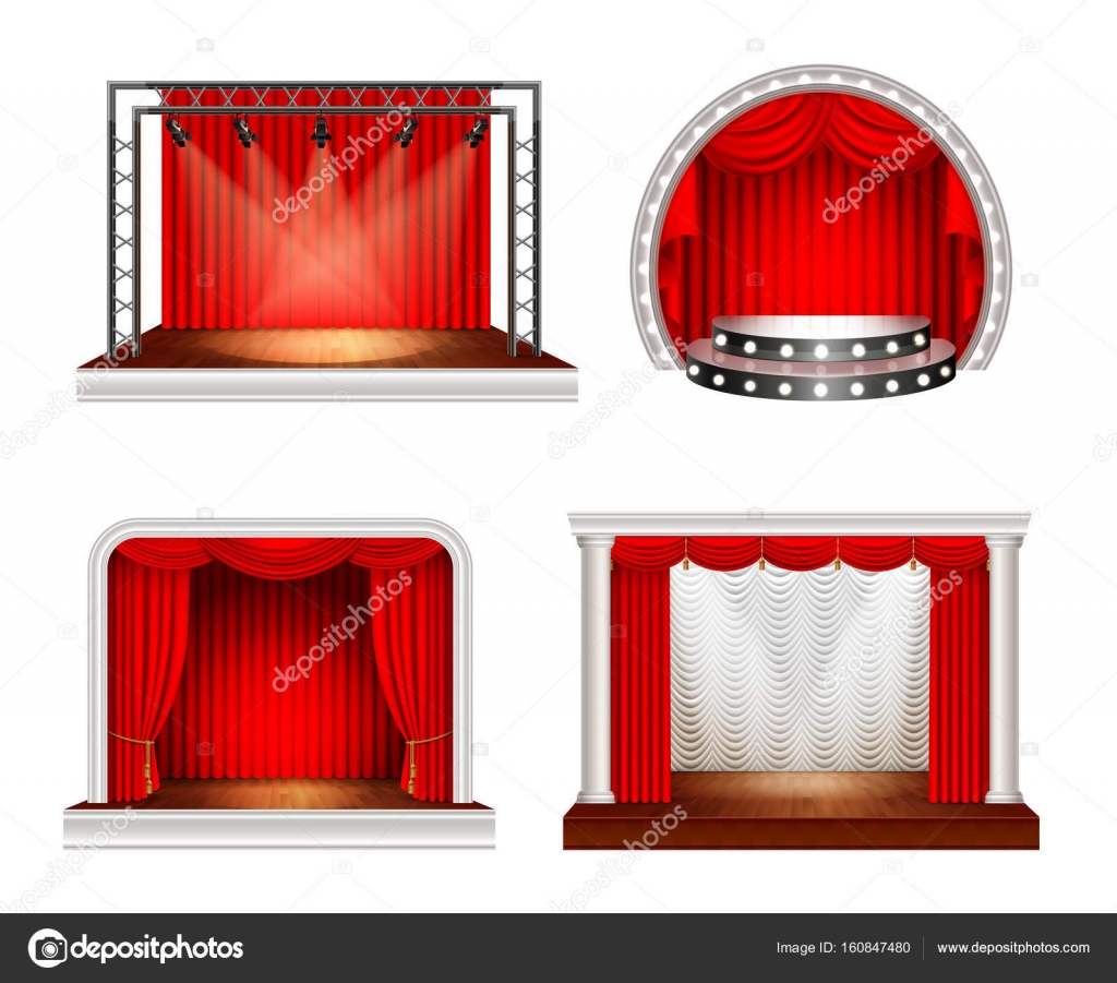 Escenario realista diseño conjunto vector, gráfico vectorial ...