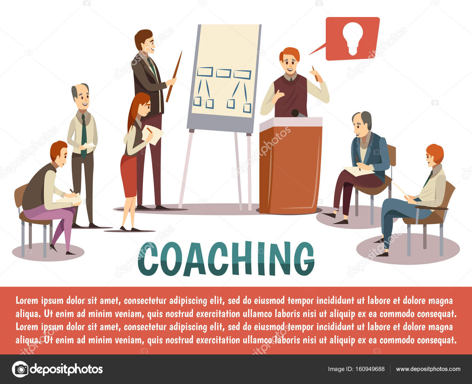 Business Coaching Background Stock Illustration by ©macrovector #160949688