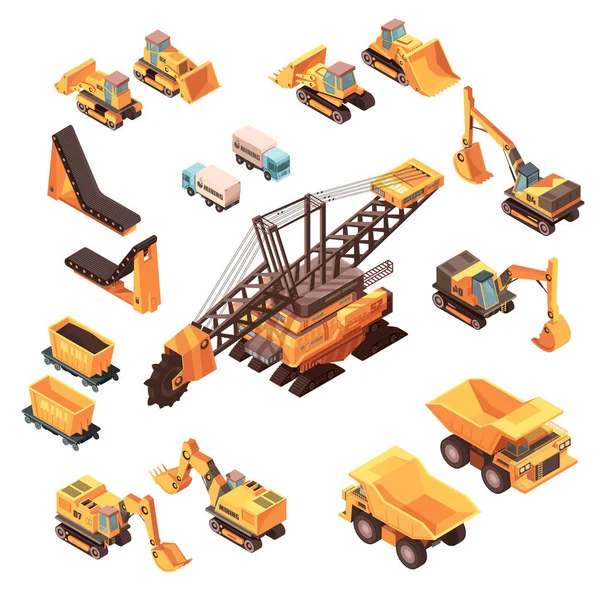 Set of vector isometric isolated elements of the coal mining industry ... Set of vector isometric isolated elements of the coal mining industry ...