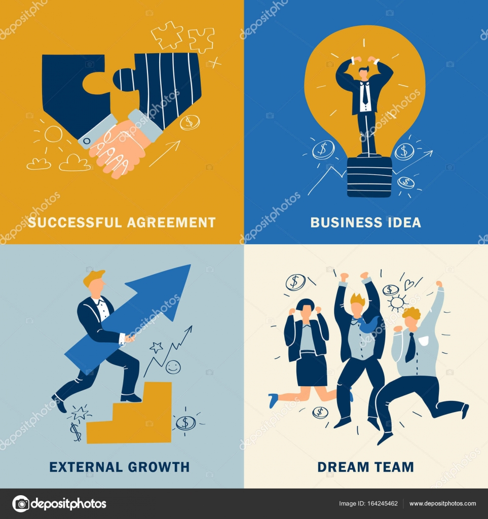 Success Business Design Concept Set Stock Vector Image by ©macrovector ...
