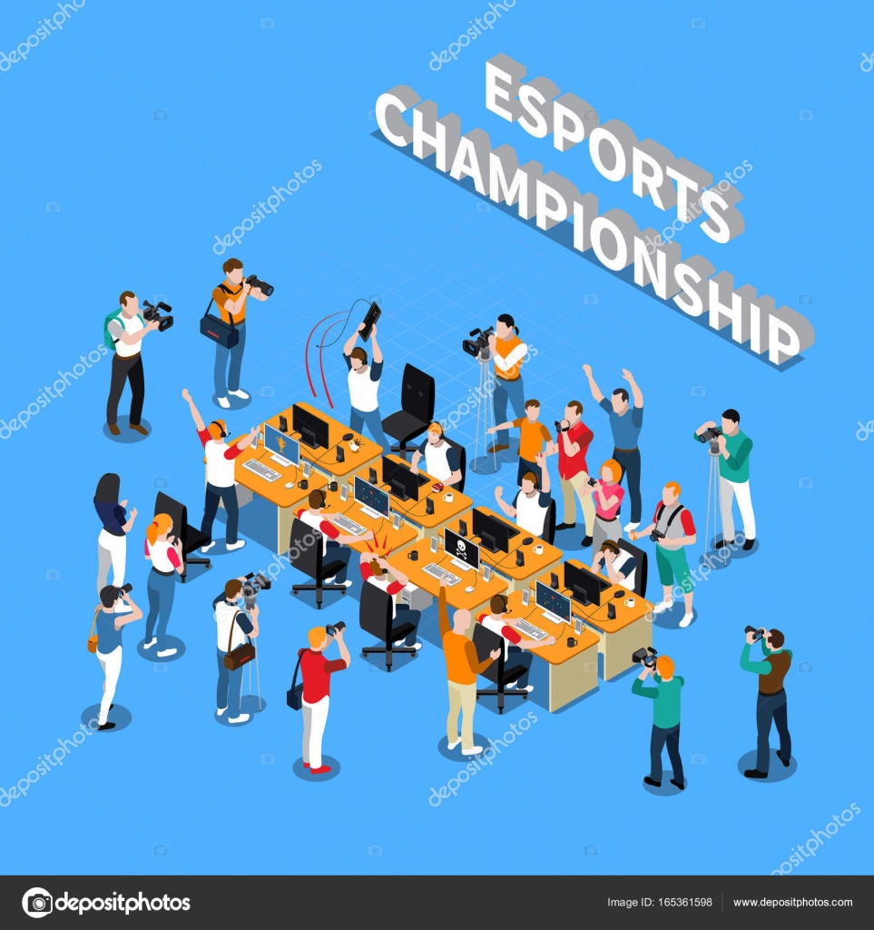 Esports Championship Isometric Composition Stock Vector Image by ...