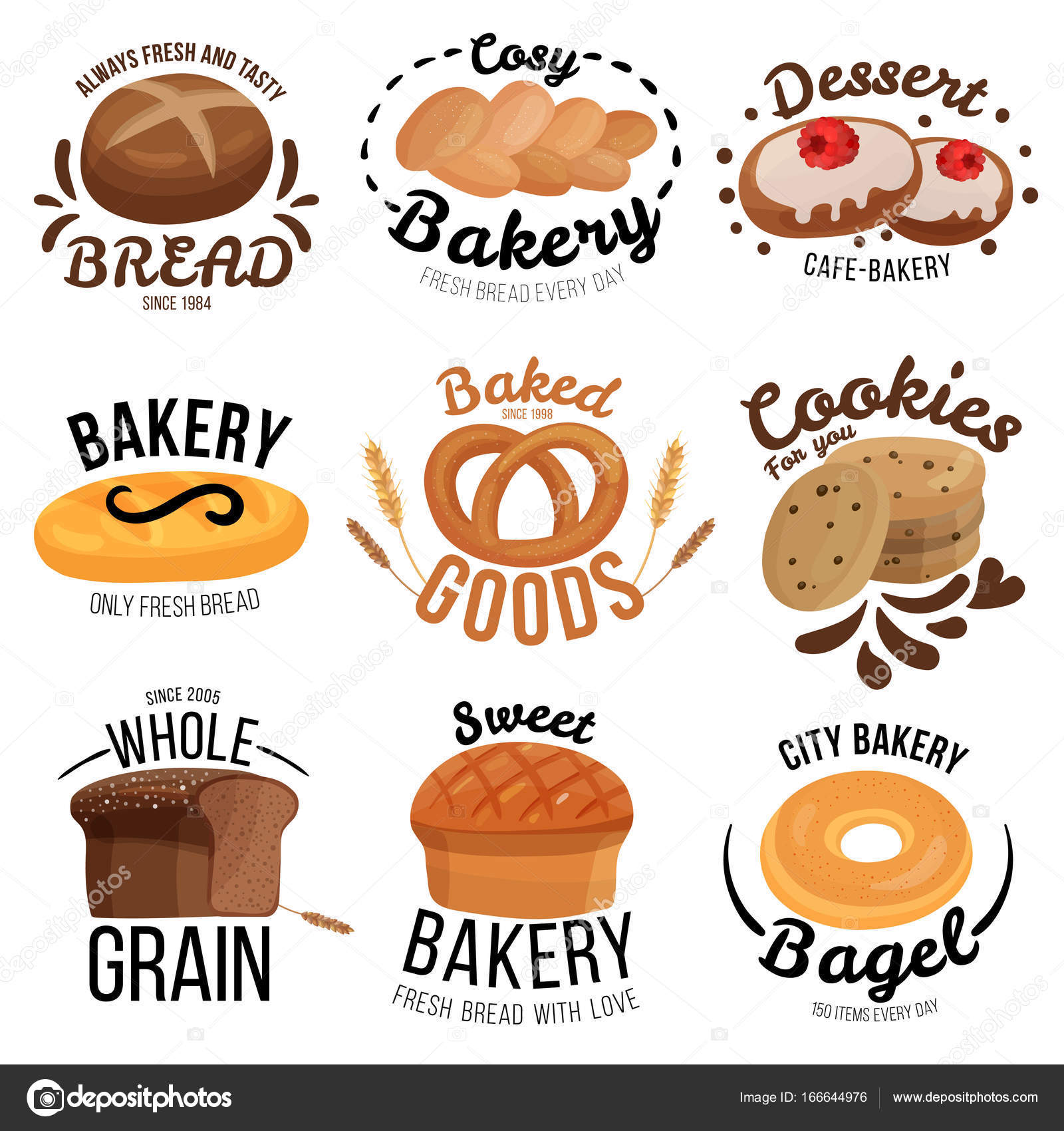 Bakery Emblems Set — Stock Vector © macrovector #166644976