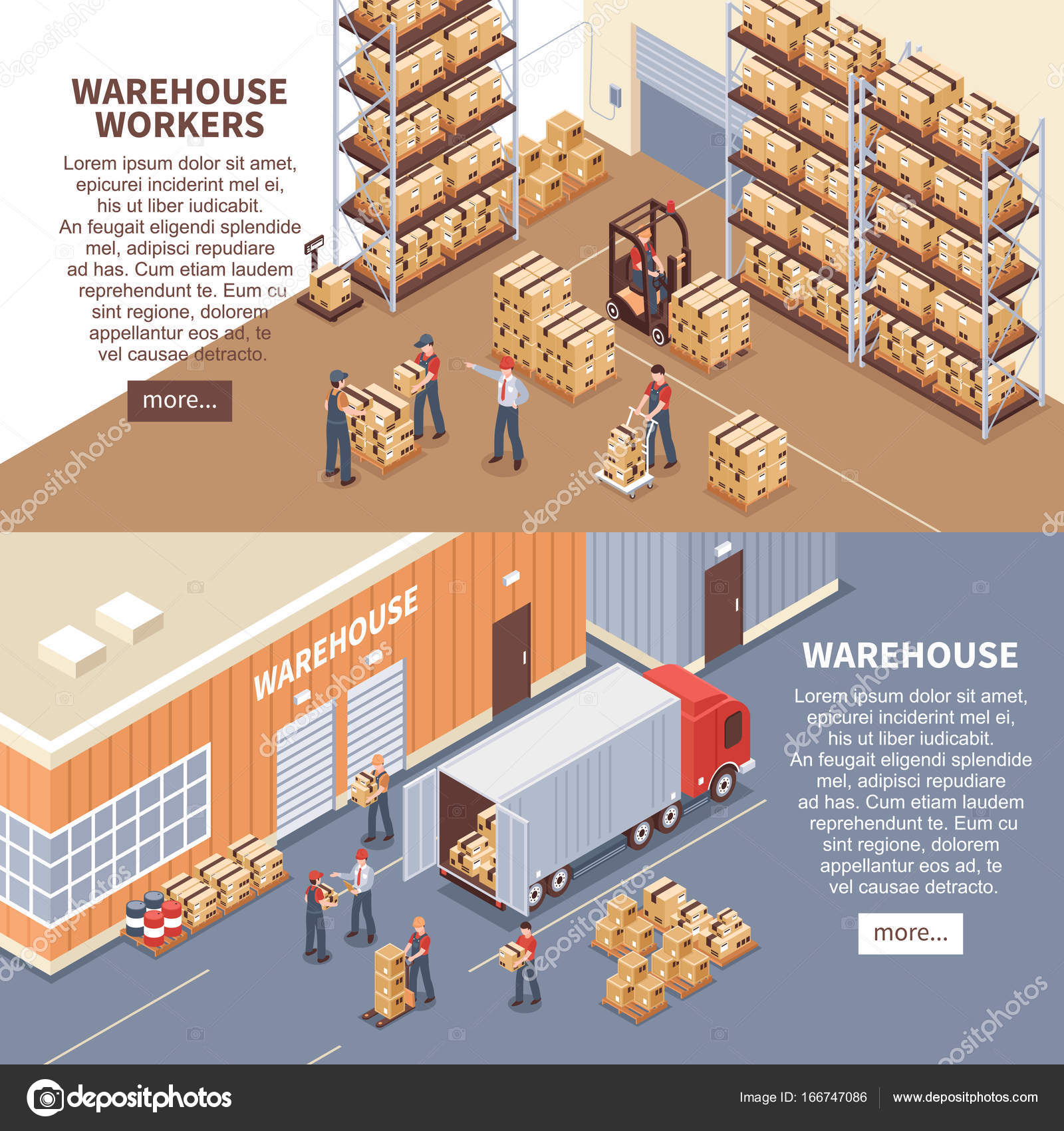 Warehouse Banners Set Stock Vector by ©macrovector 166747086
