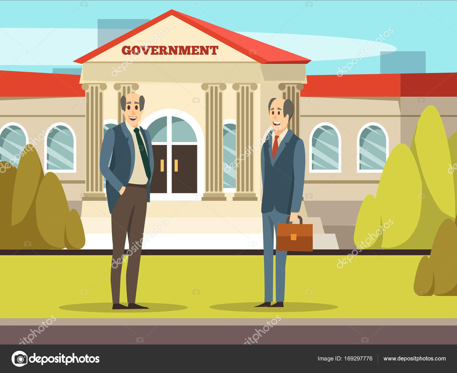 Colored Municipal Buildings Composition — Stock Vector © macrovector ...