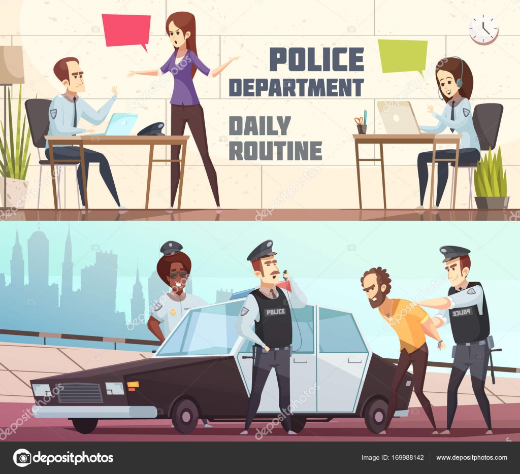Police Department Horizontal Banners Stock Vector Image by ©macrovector ...