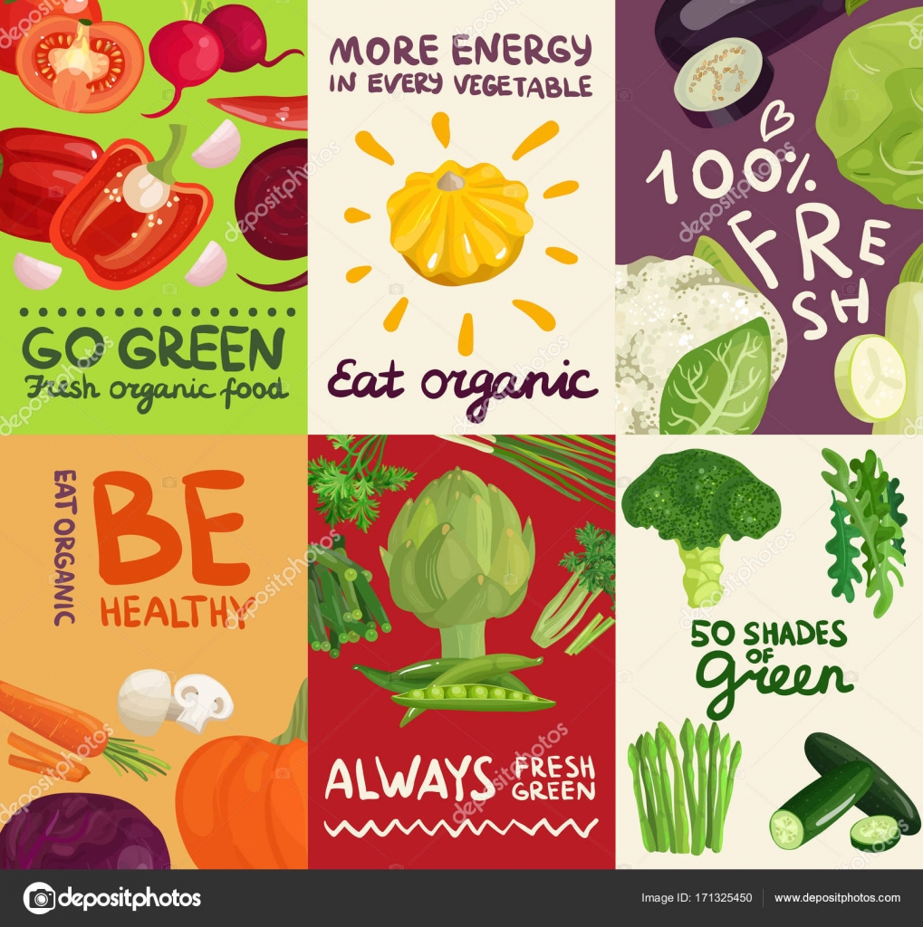 Vegetables Posters And Banners Set Stock Vector Image by ©macrovector ...