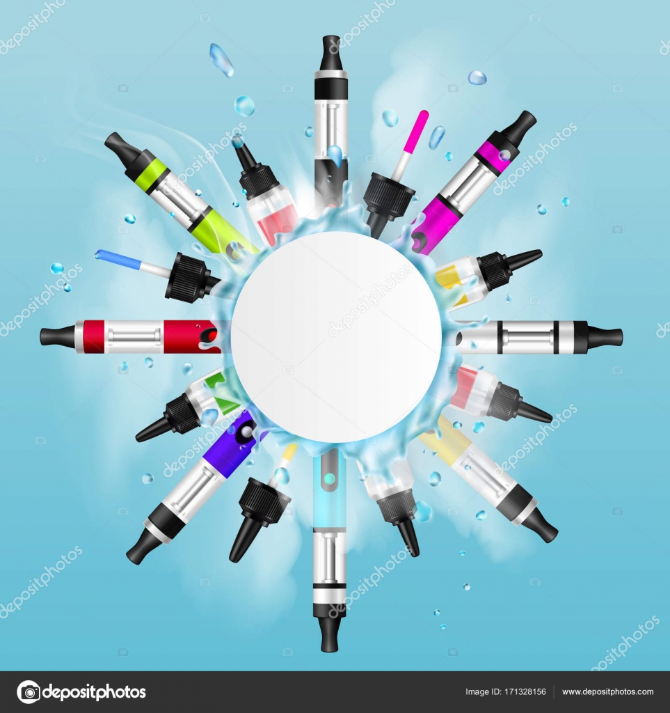 Realistic Vaping Frame Background Stock Vector by ©macrovector 171328156