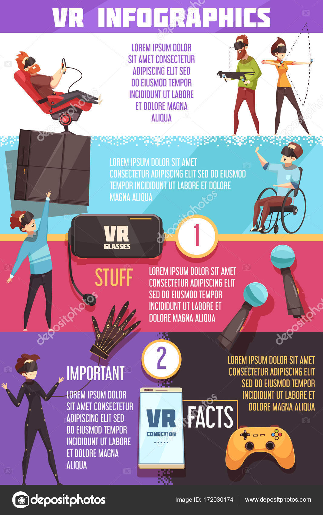 Virtual Reality VR Infographic Poster Stock Vector Image by ...