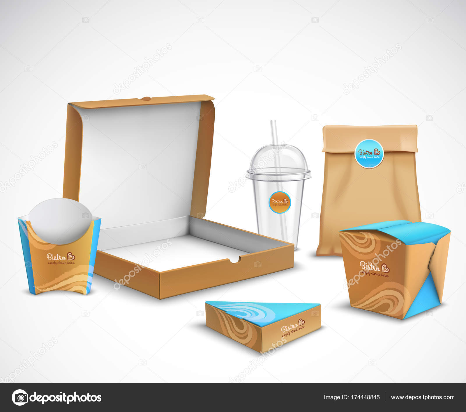 Packaging Fast Food Realistic Set Stock Vector Image by ©macrovector ...
