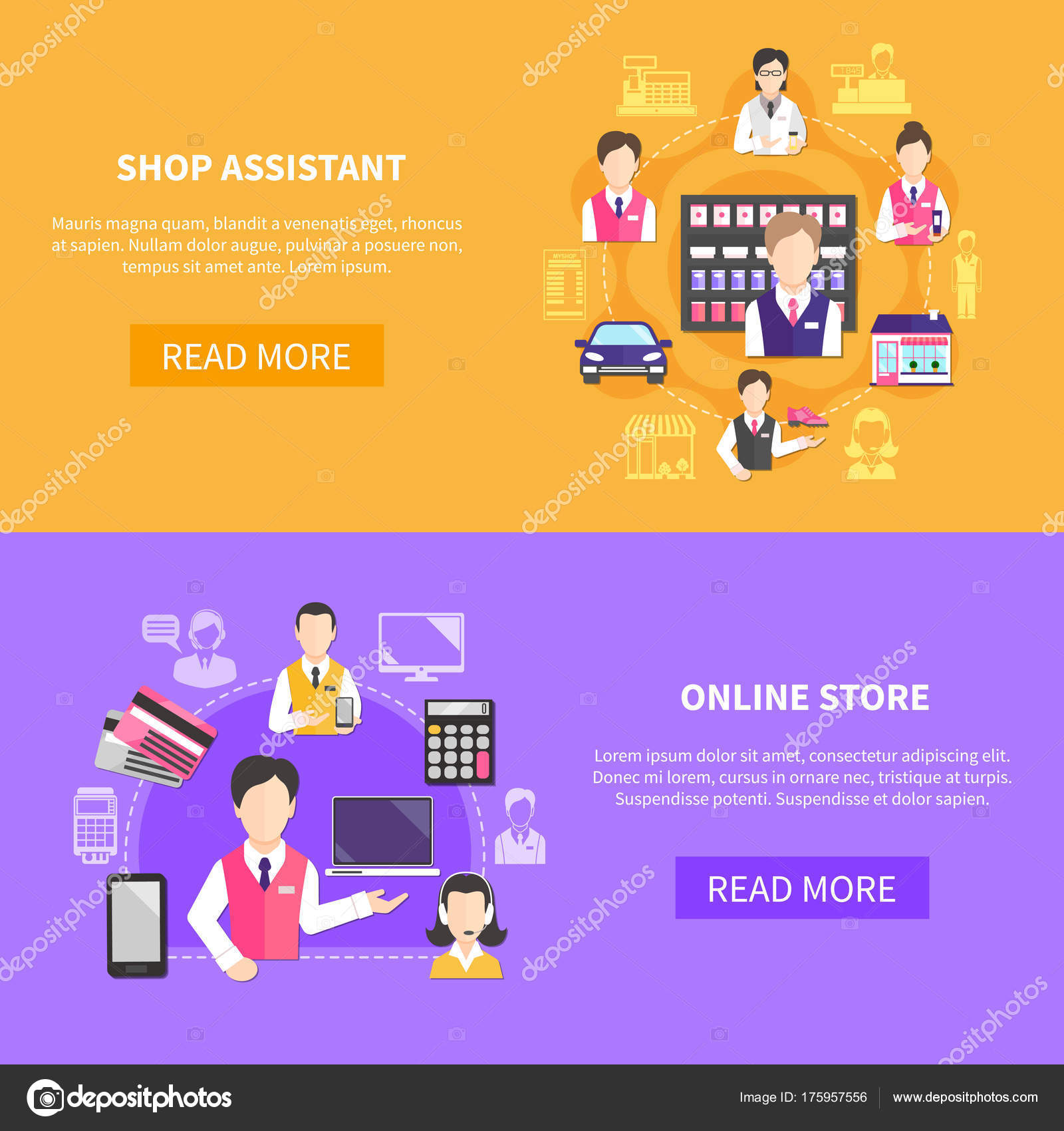 Online Shop Banners Collection Stock Vector by ©macrovector 175957556