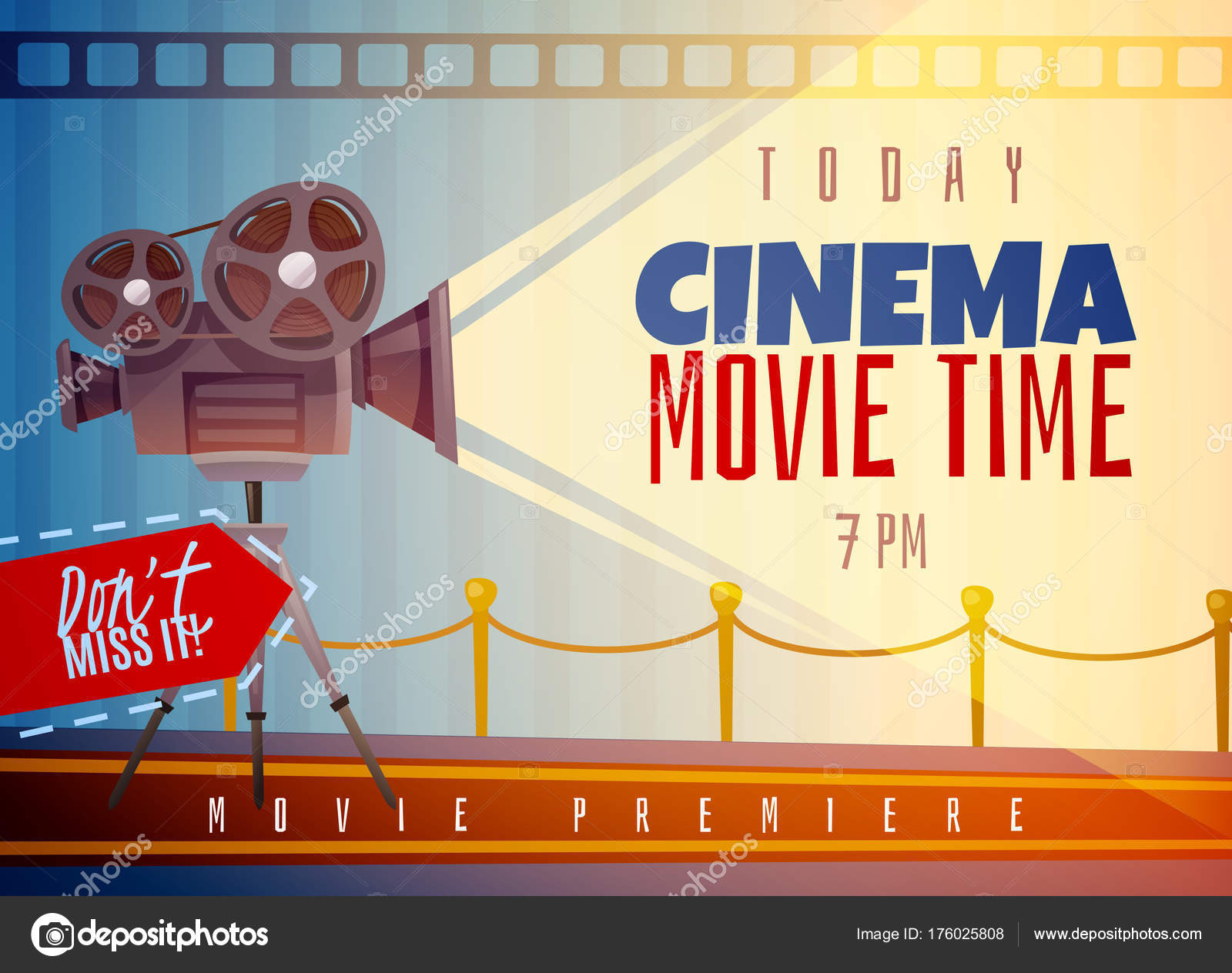 Cinema Horizontal Poster — Stock Vector © macrovector #176025808