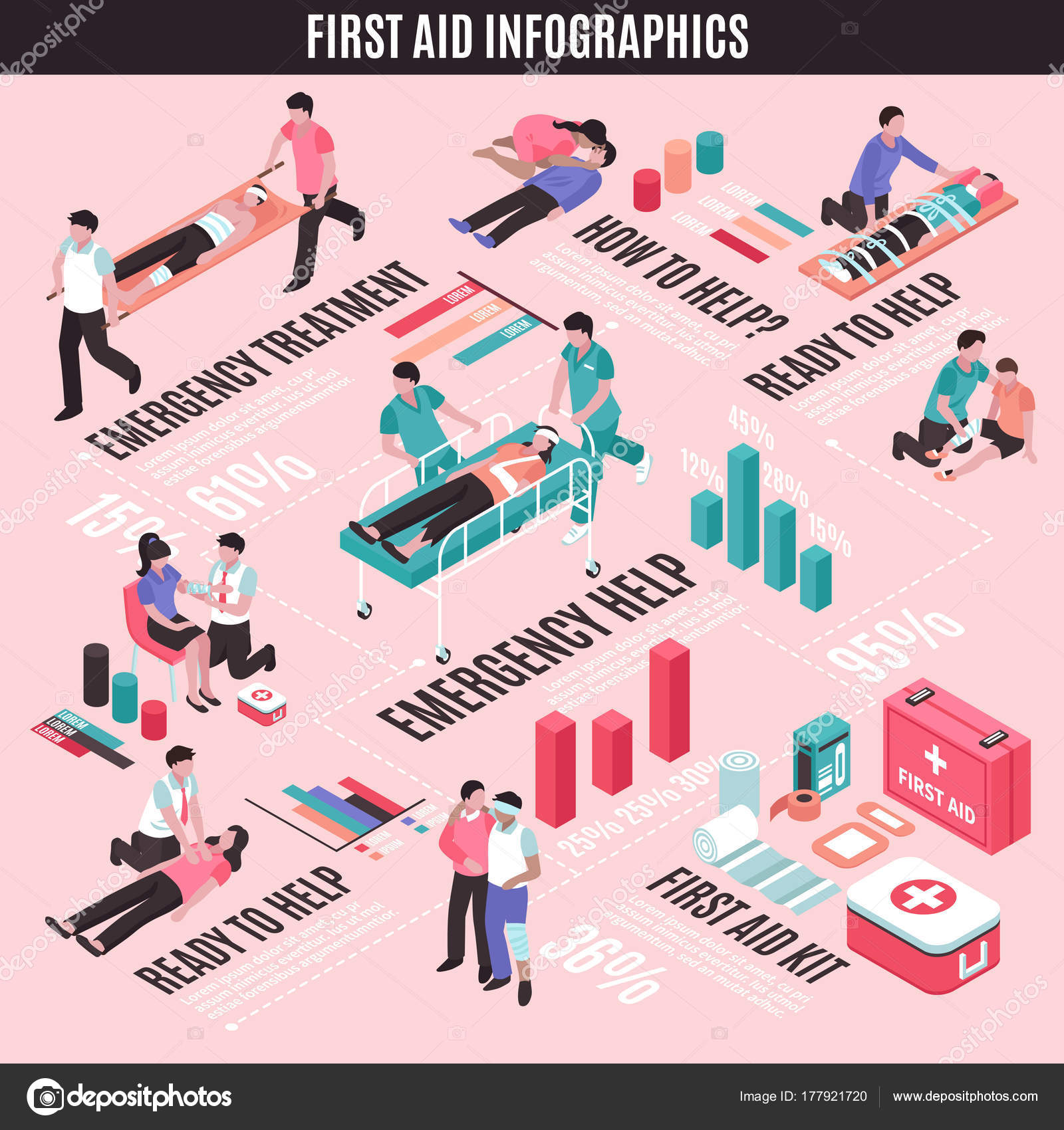 First Aid Isometric Infographics Stock Vector Image by ©macrovector ...