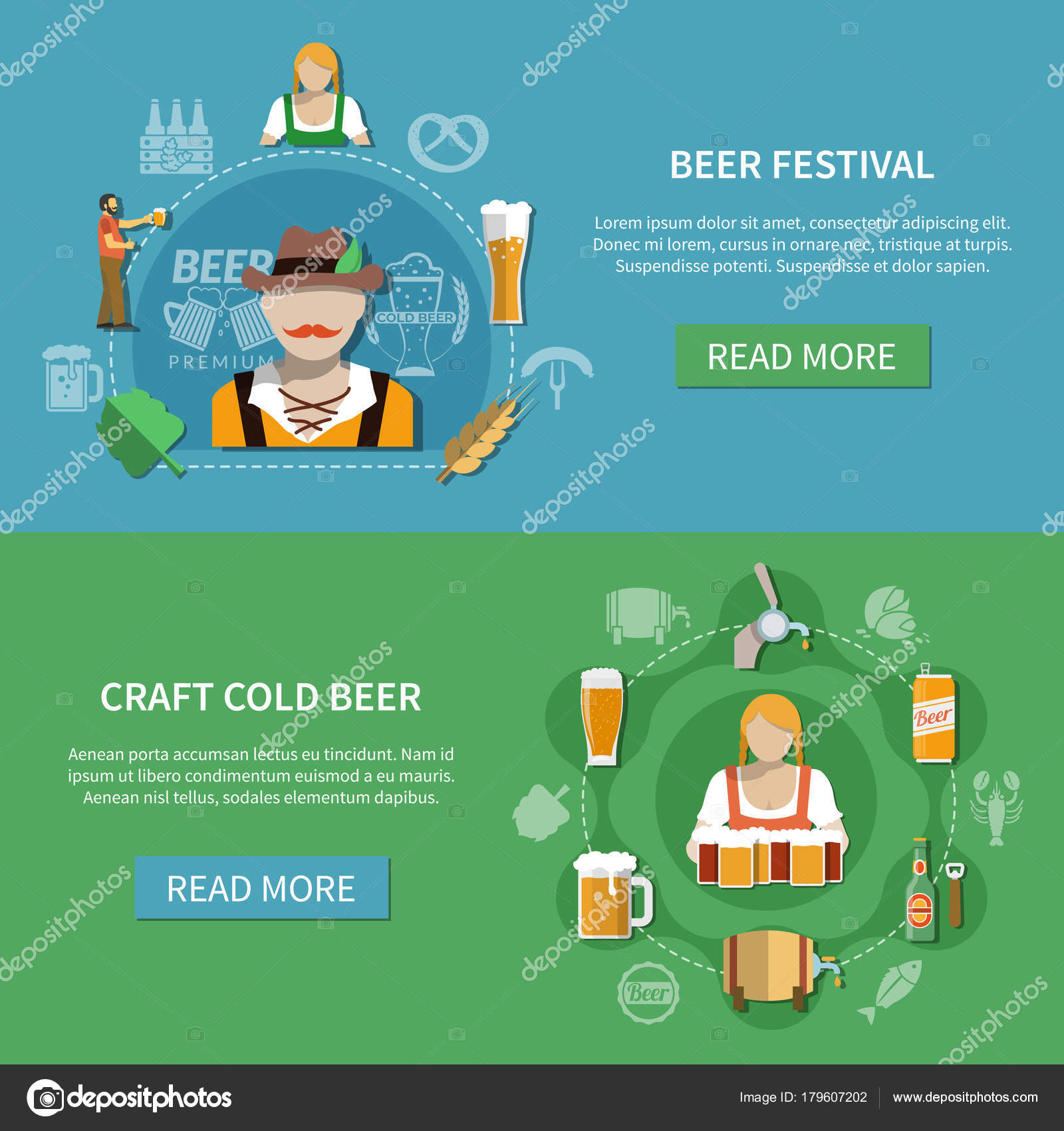 Flat Beer Banners Set Stock Vector by ©macrovector 179607202