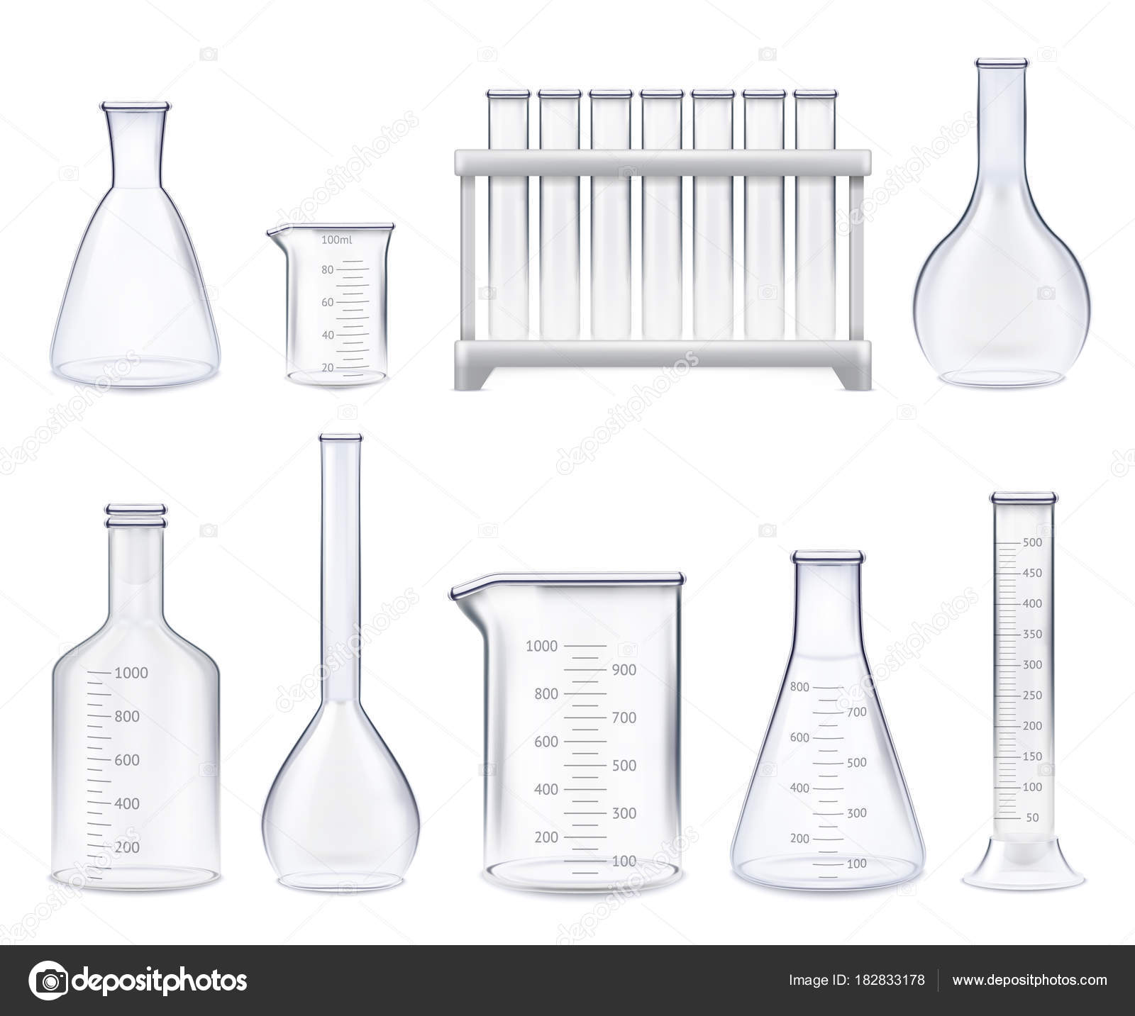 Realistic Test-tubes Set Stock Vector Image by ©macrovector #182833178