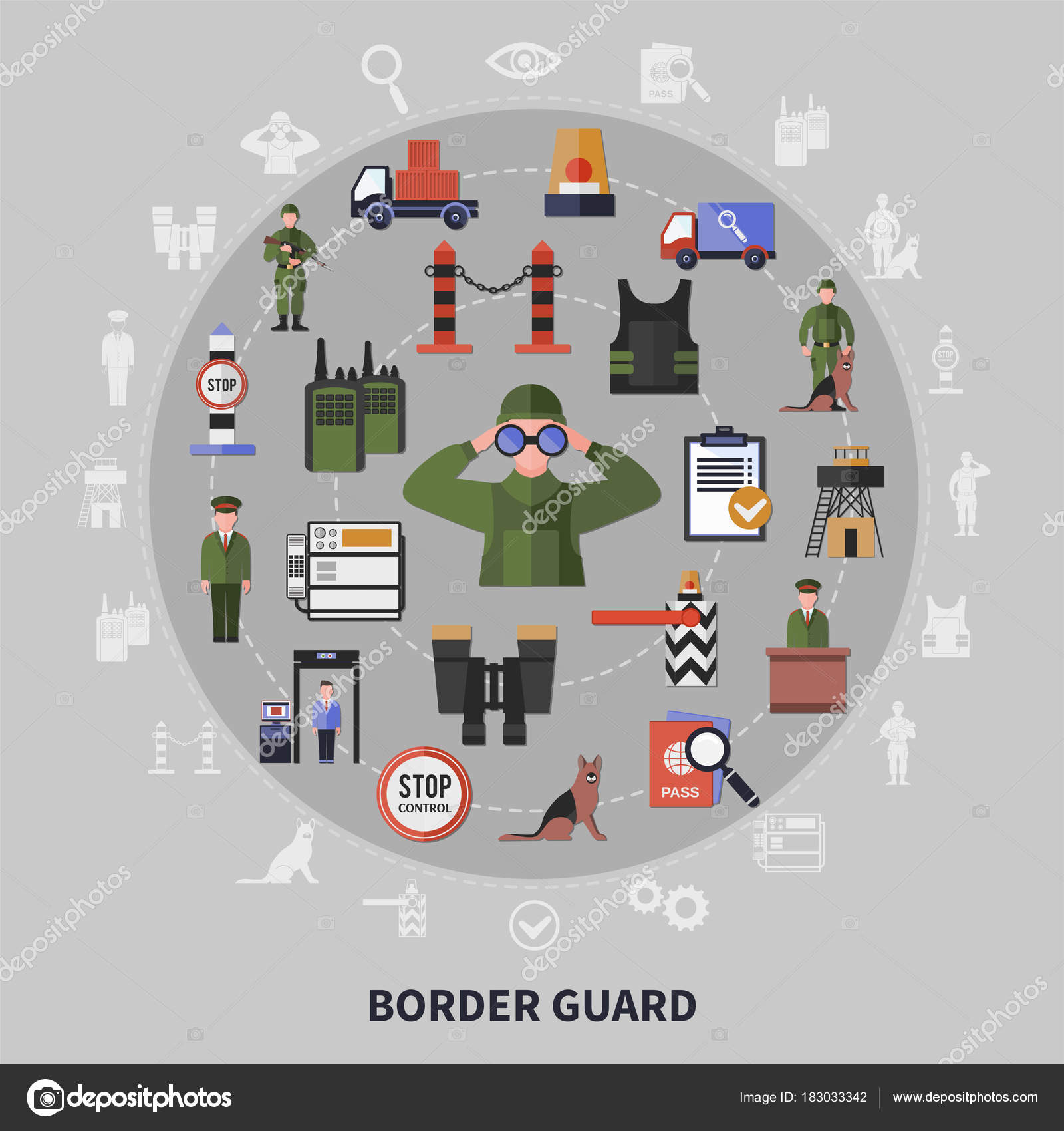 Border Guard Concept Stock Vector by ©macrovector 183033342