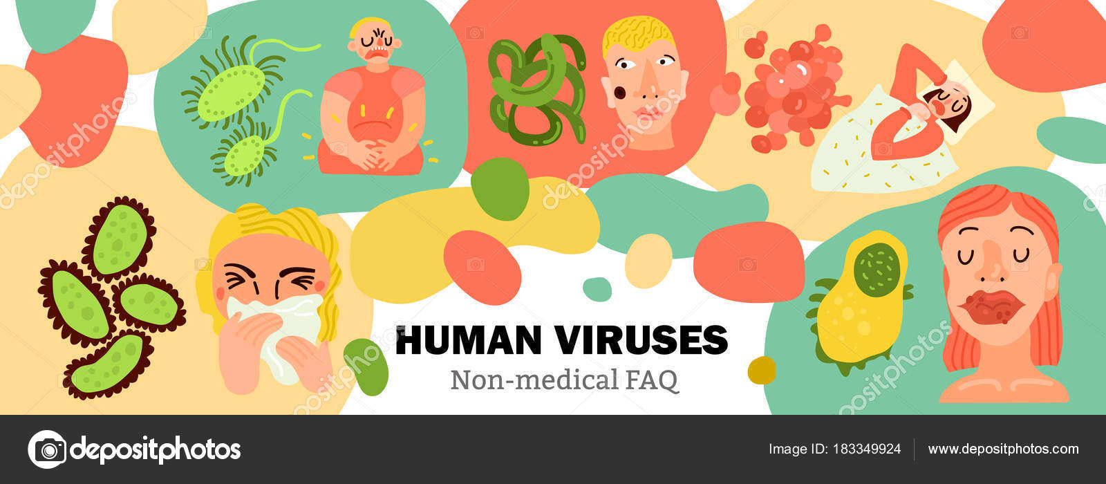 Human Viruses Hand Drawn Illustration — Stock Vector © macrovector ...