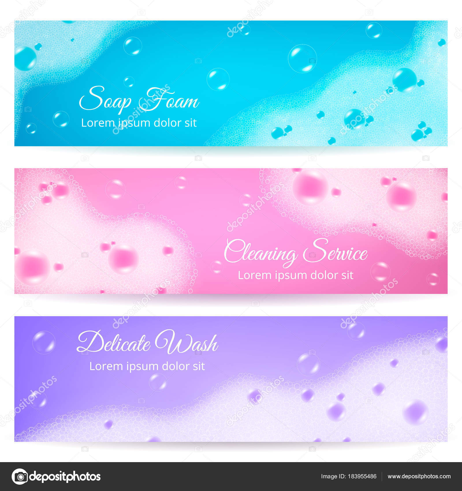 Soap Foam Realistic Banners Stock Vector Image by ©macrovector #183955486