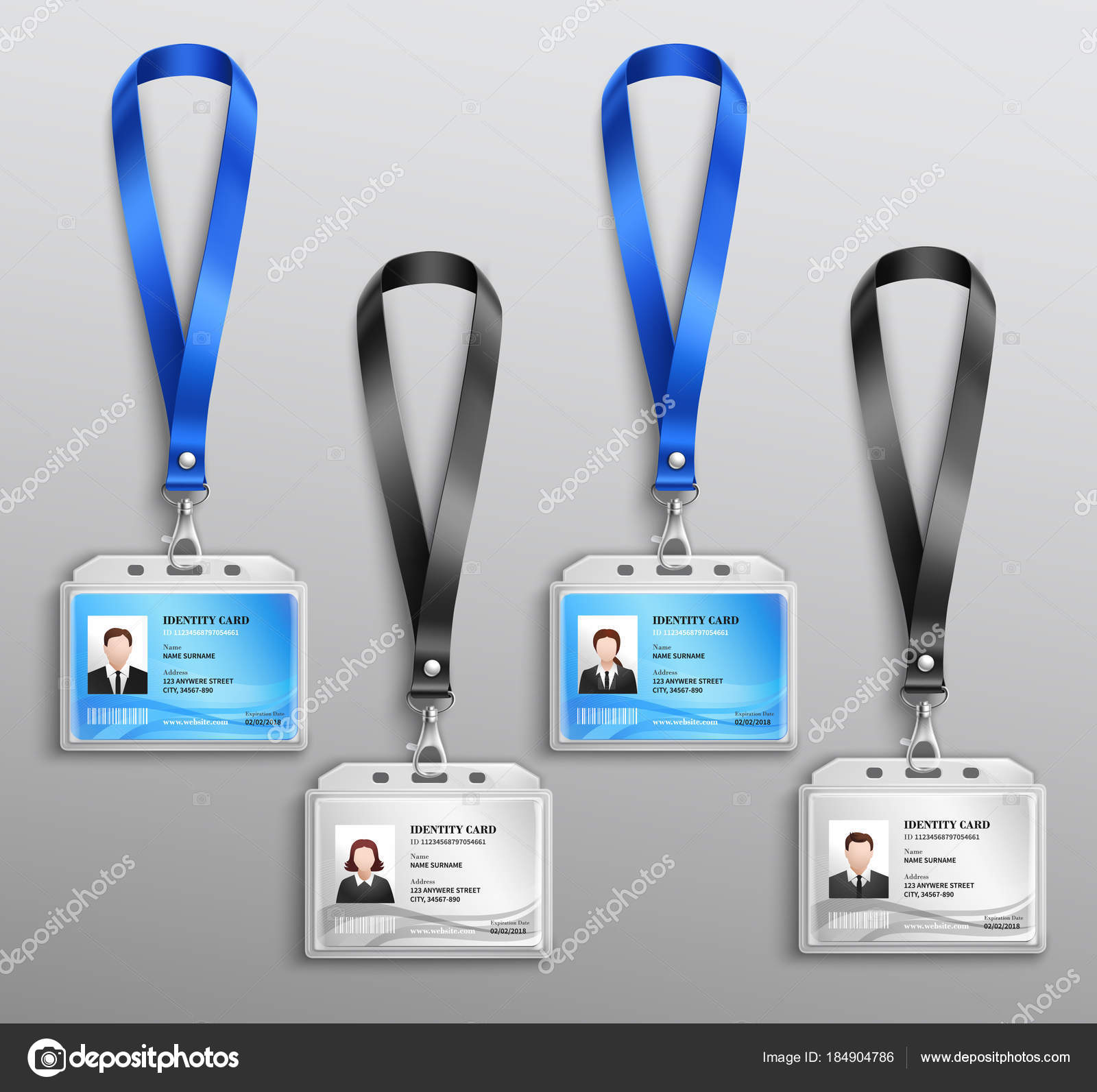 Id Cards Badges Realistic Set Stock Vector Image by ©macrovector #184904786