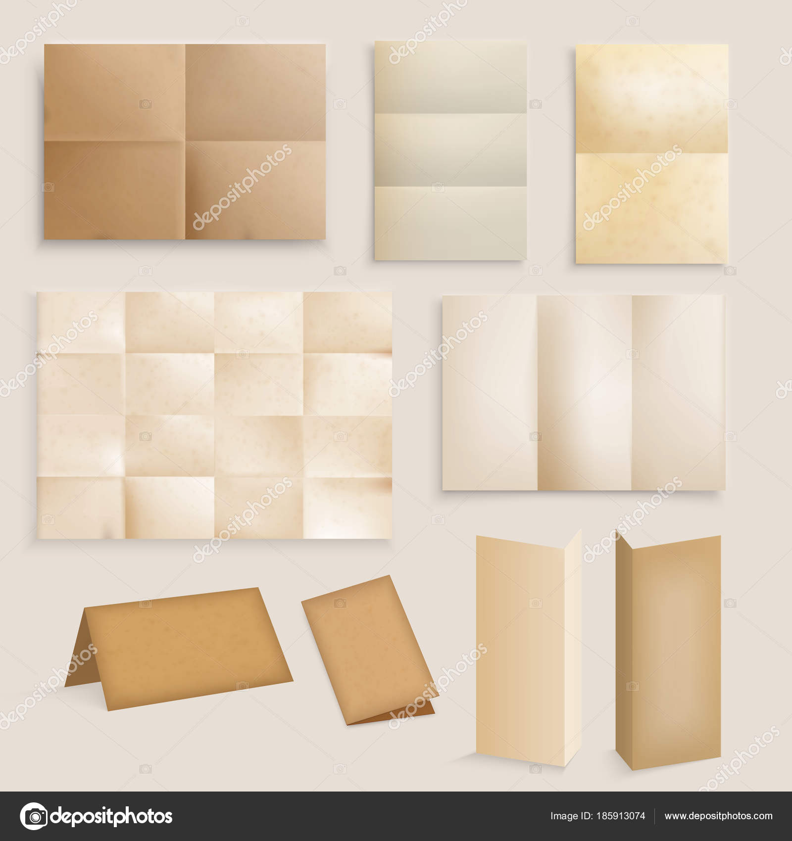 Vintage Paper Realistic Collection Stock Vector by ©macrovector 185913074