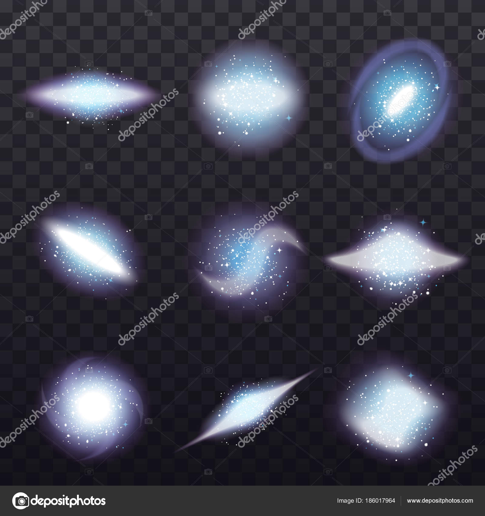 Stars Cluster Transparent Set Stock Vector Image by ©macrovector #186017964