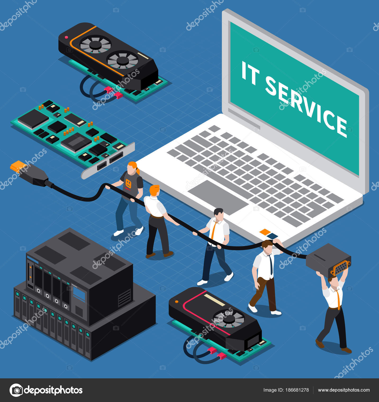 Isometric IT People Concept Stock Vector Image by ©macrovector #186681278