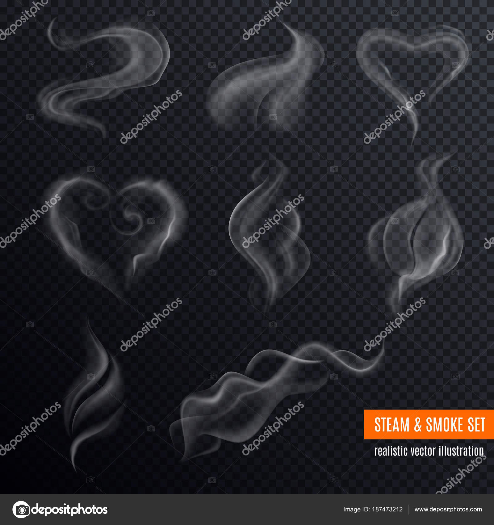 Steam Smoke Realistic Set Stock Vector Image by ©macrovector #187473212