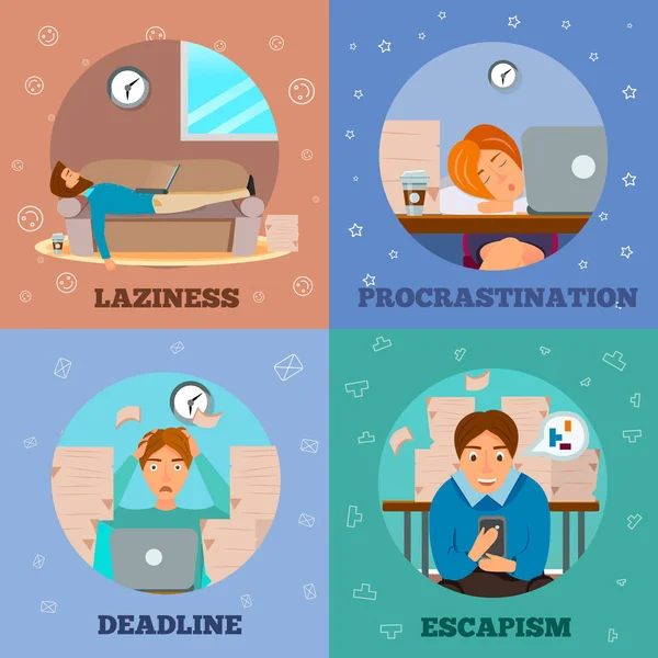 Procrastination cartoon Vector Art Stock Images | Depositphotos