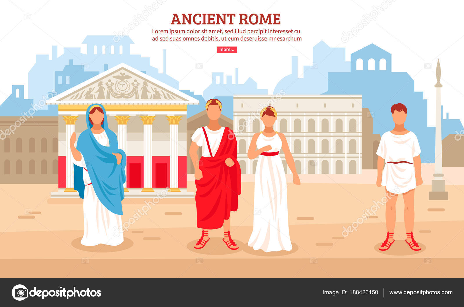 Ilustración de la antigua Roma vector, gráfico vectorial © macrovector ...