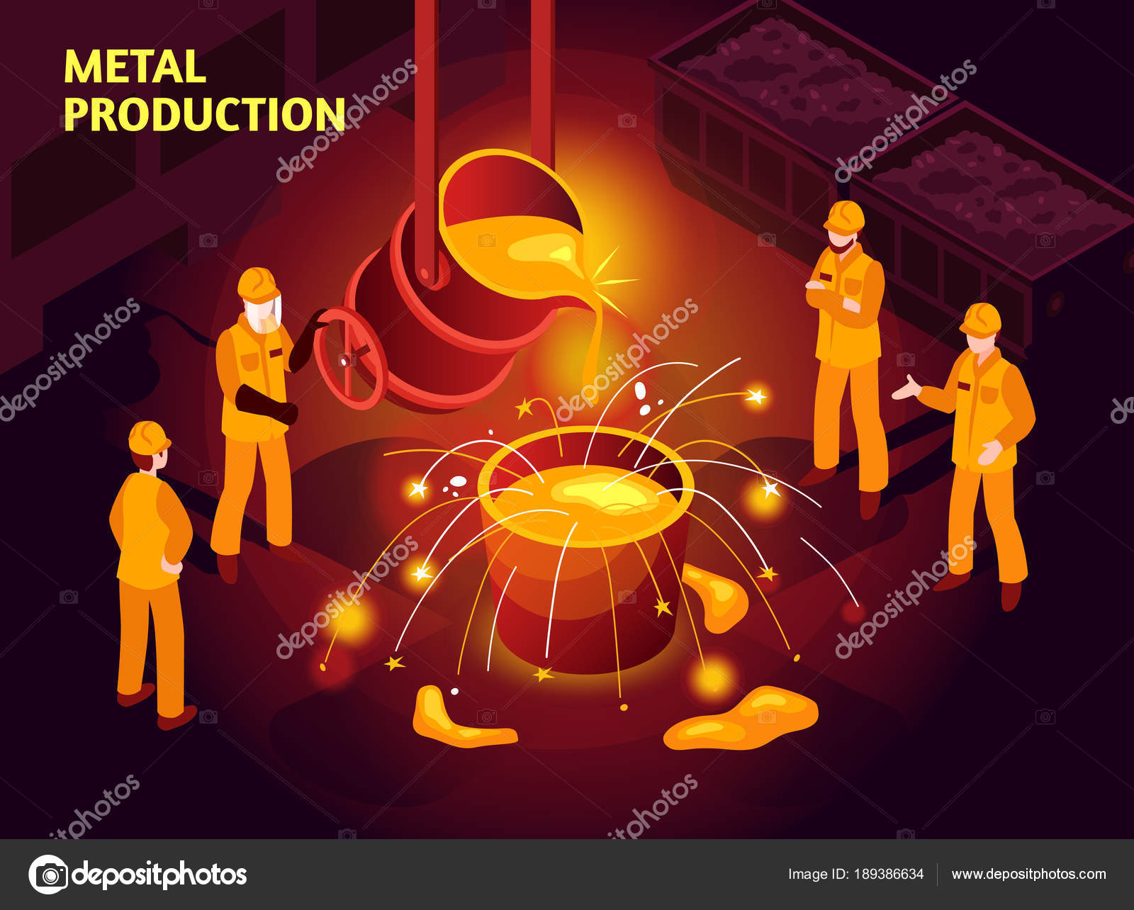 Steel Industry Isometric Poster Stock Vector Image by ©macrovector #189386634