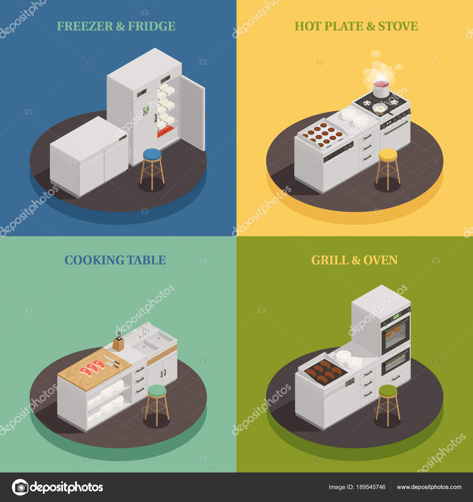 Kitchen Equipment 2x2 Design Concept Stock Vector Image by ©macrovector ...