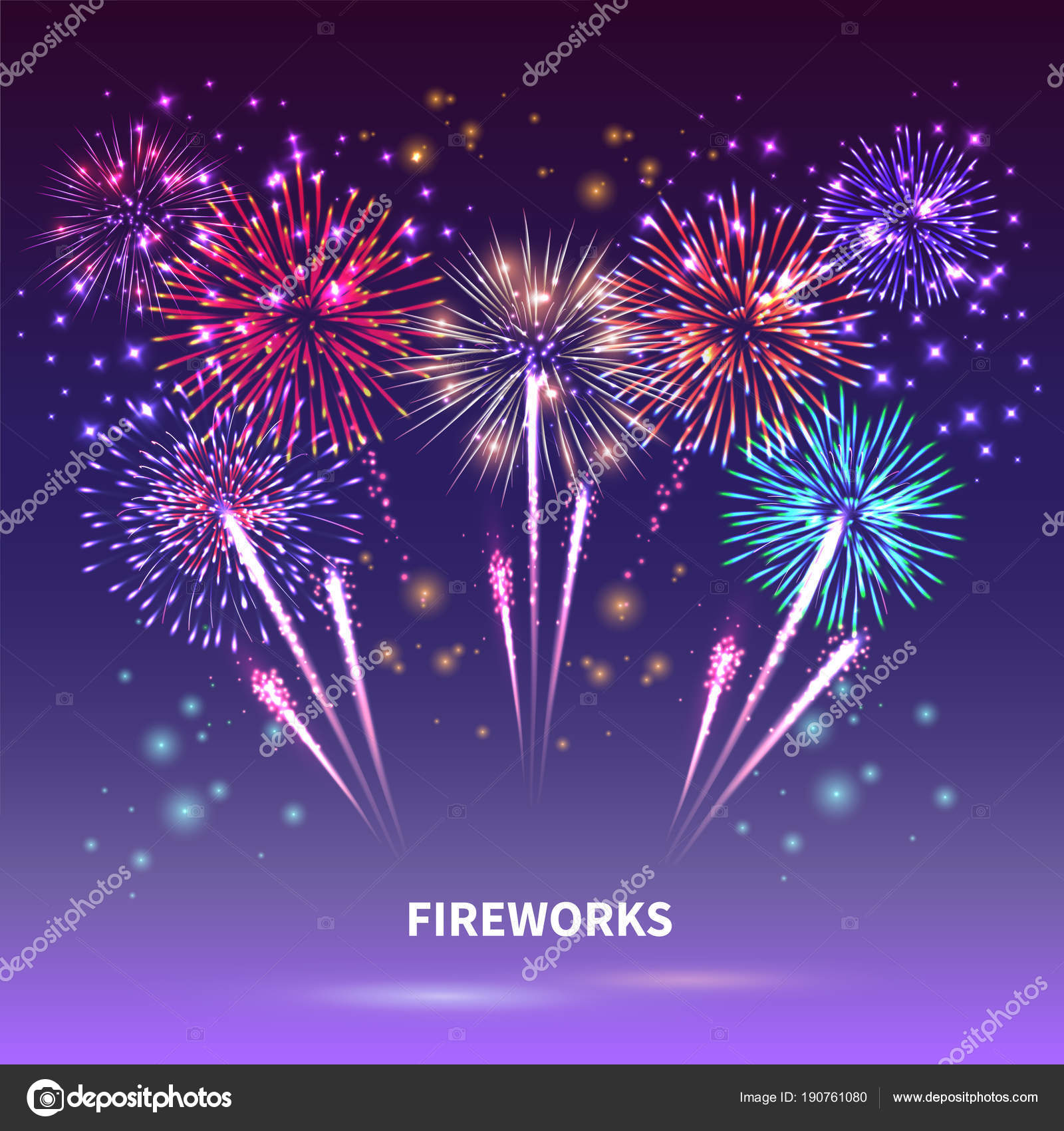 Fireworks Show Background Composition Stock Vector Image by ...