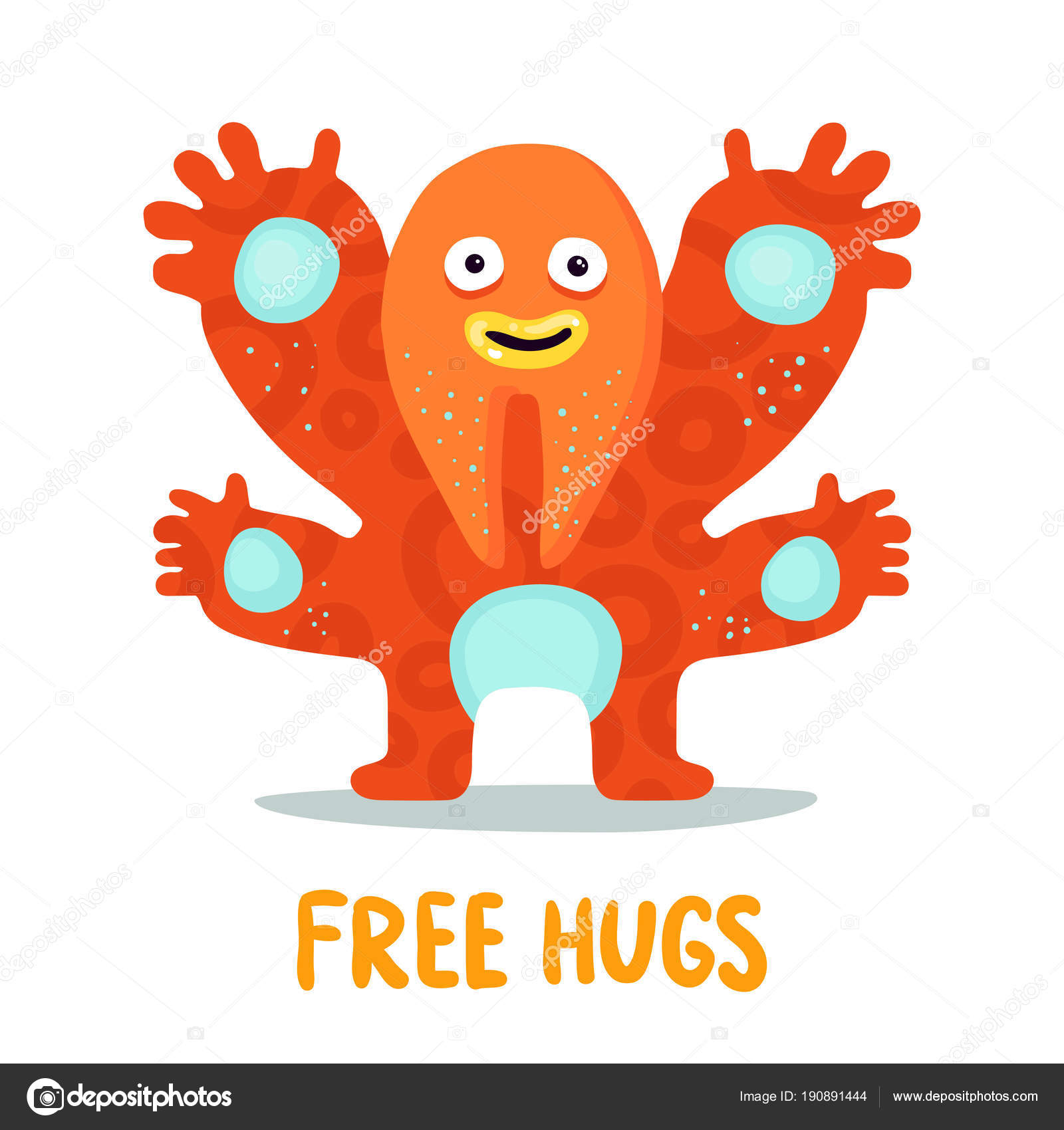 Funny Hugging Monster Card Stock Vector Image by ©macrovector #190891444