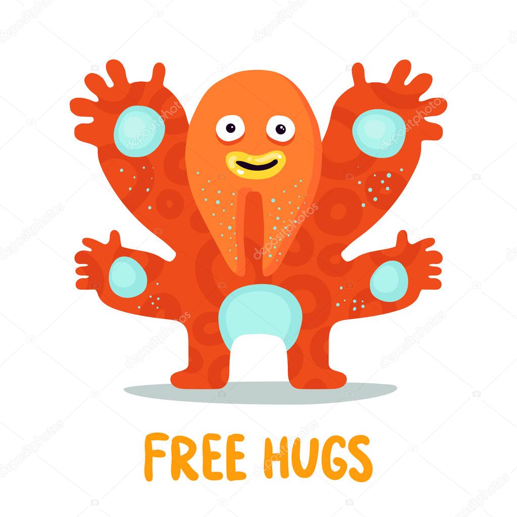 Pictures: funny hugging | Funny Hugging Monster Card — Stock Vector ...
