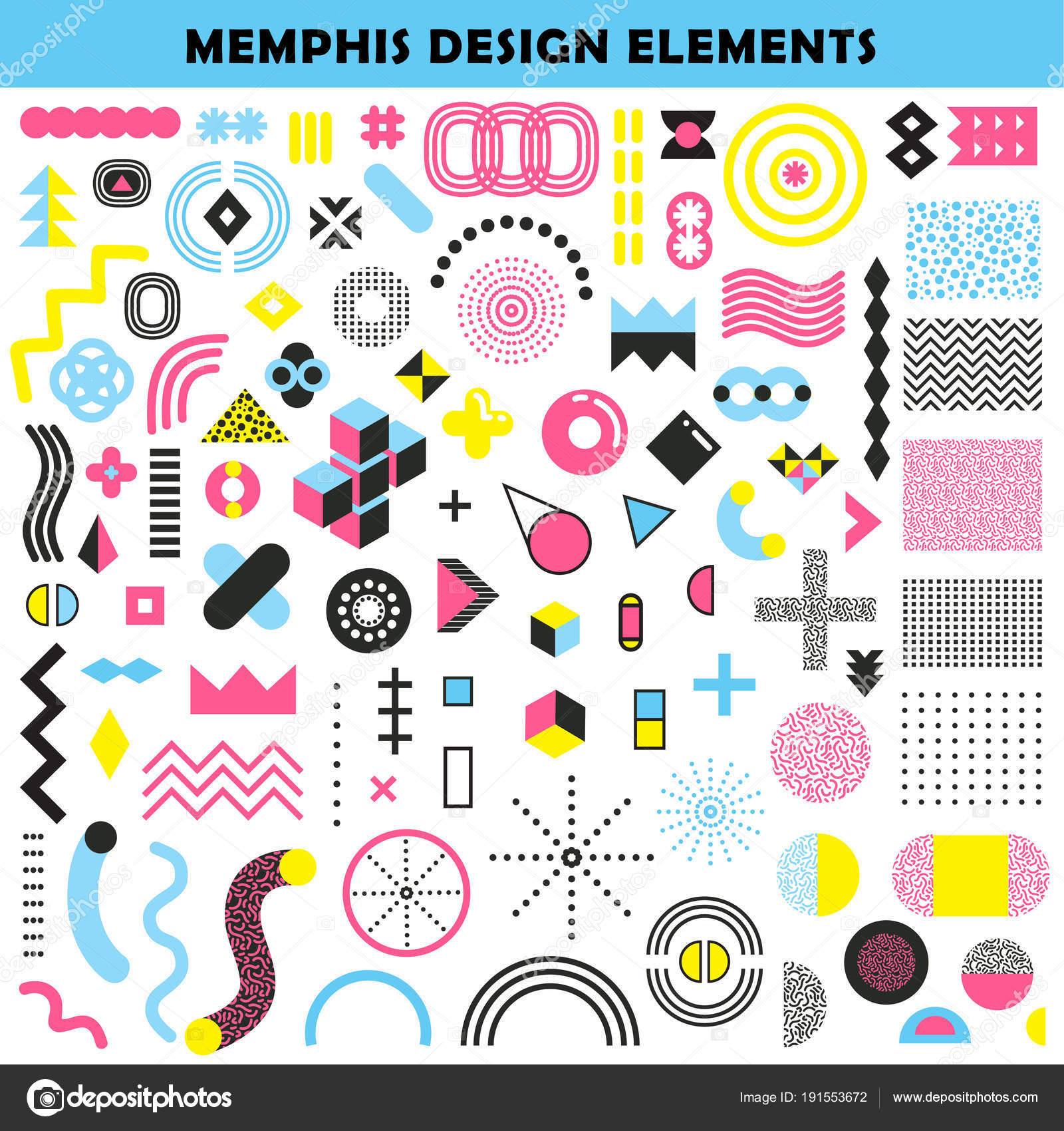 Memphis Design Elements Set Stock Vector Image by ©macrovector #191553672