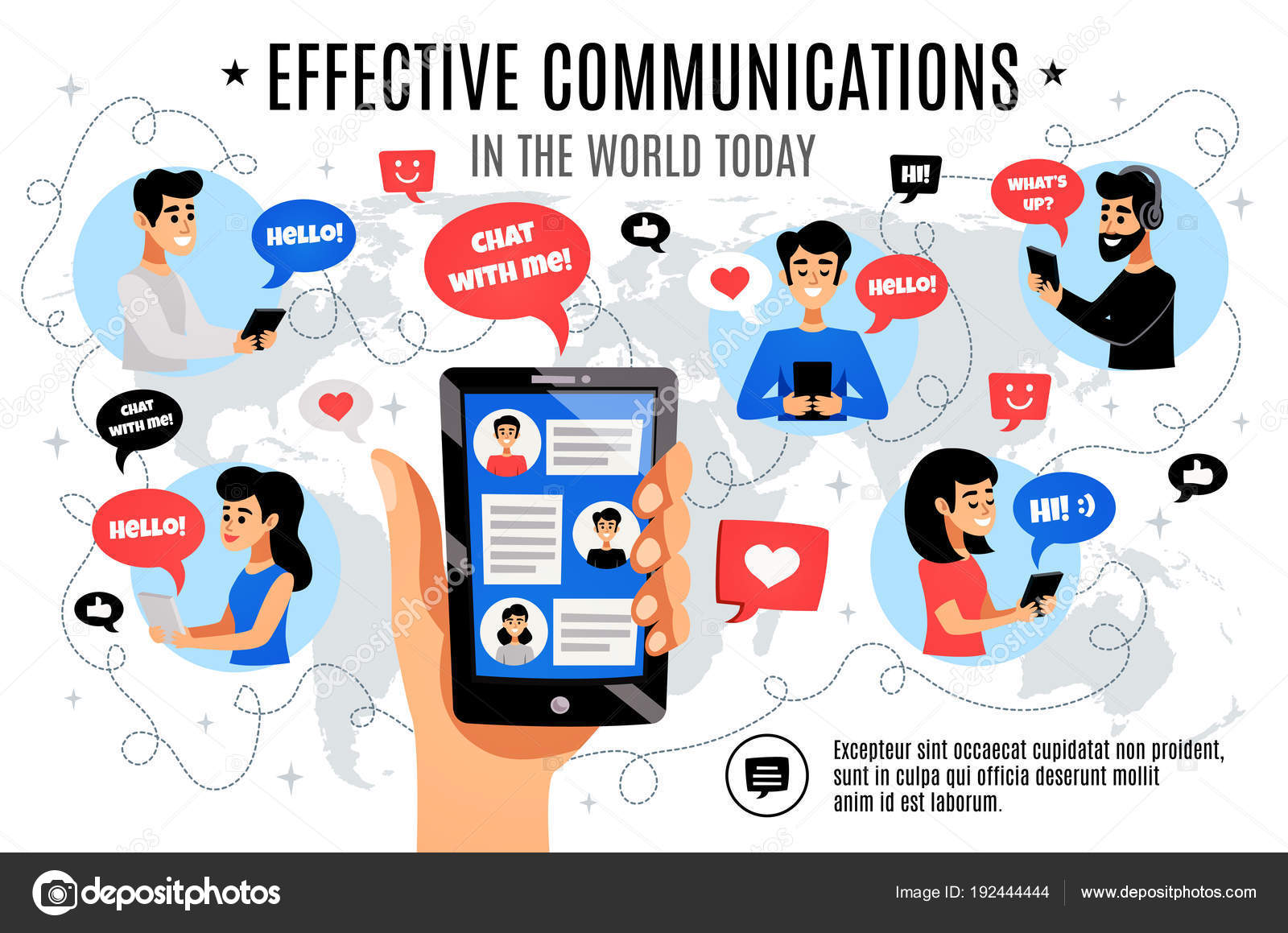 Composición dinámica interactiva de comunicación electrónica Vector de ...