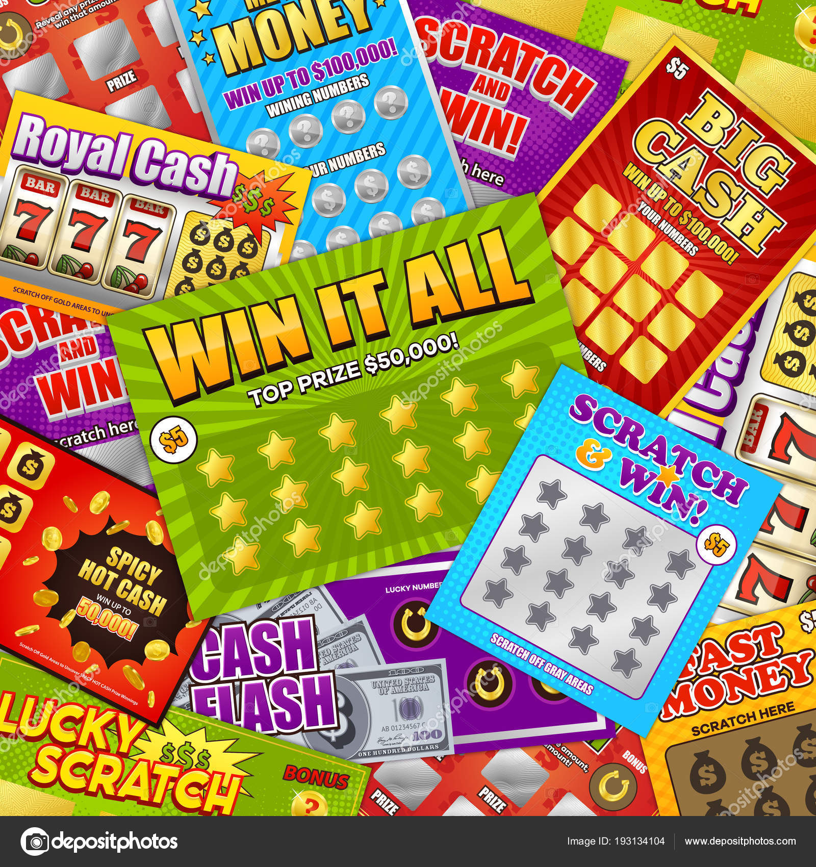 Lottery Cards Background Stock Vector by ©macrovector 193134104