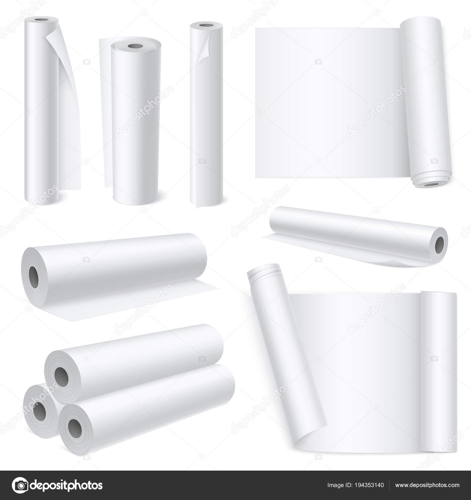 Scroll Paper Realistic Set Stock Vector Image by ©macrovector #194353140