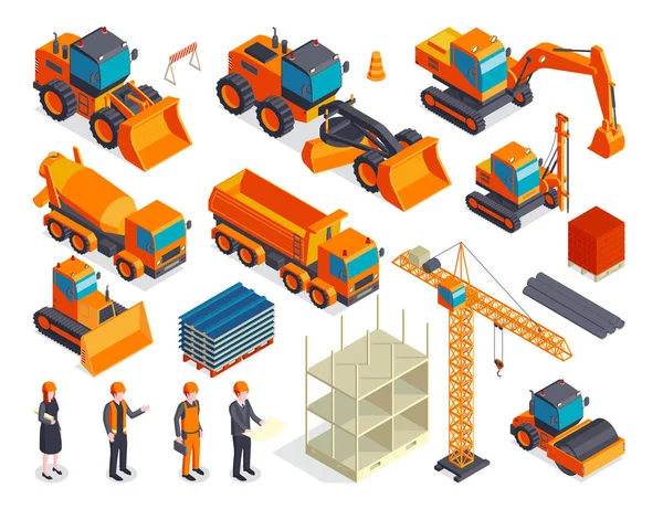 Isometric Construction Icons Set — Stock Vector © macrovector #125339684