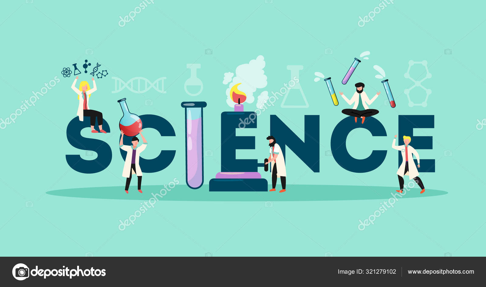 Science Lettering Horizontal Banner Stock Illustration by ©macrovector ...