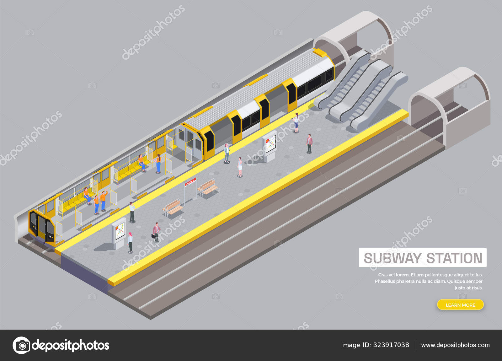 Metro Isometric Illustration Stock Vector Image by ©macrovector #323917038