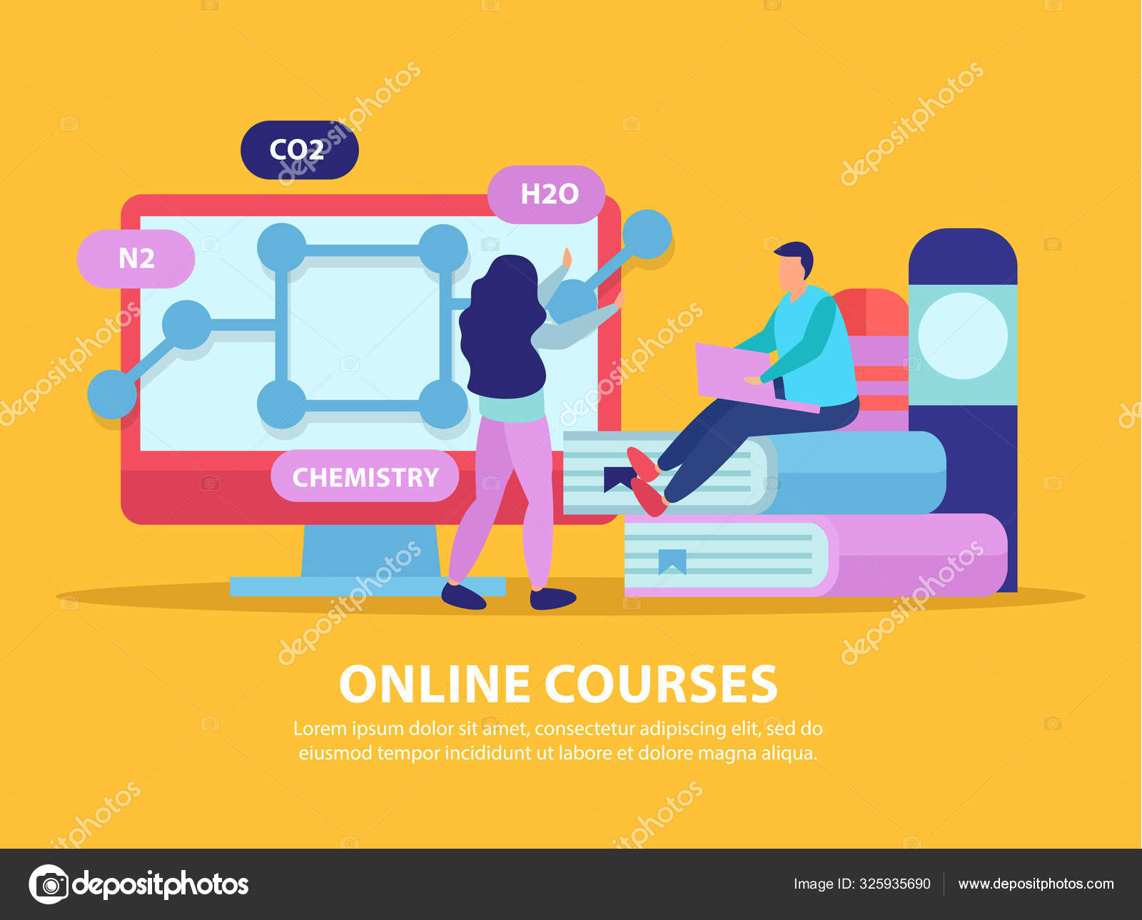 Online Courses Flat Background Stock Vector Image by ©macrovector ...